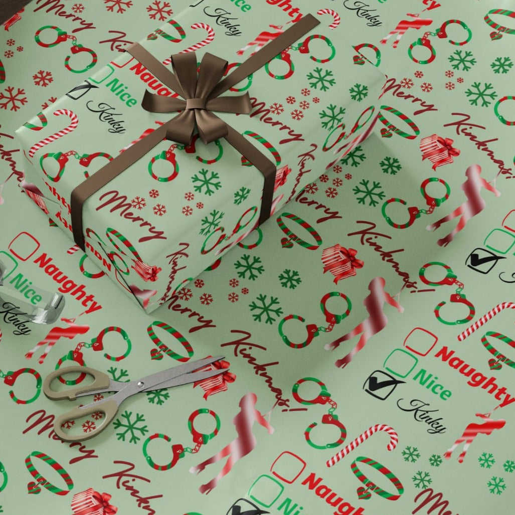 Naughty Nice Kinky Adult Gift Wrap paper – Captive Collars