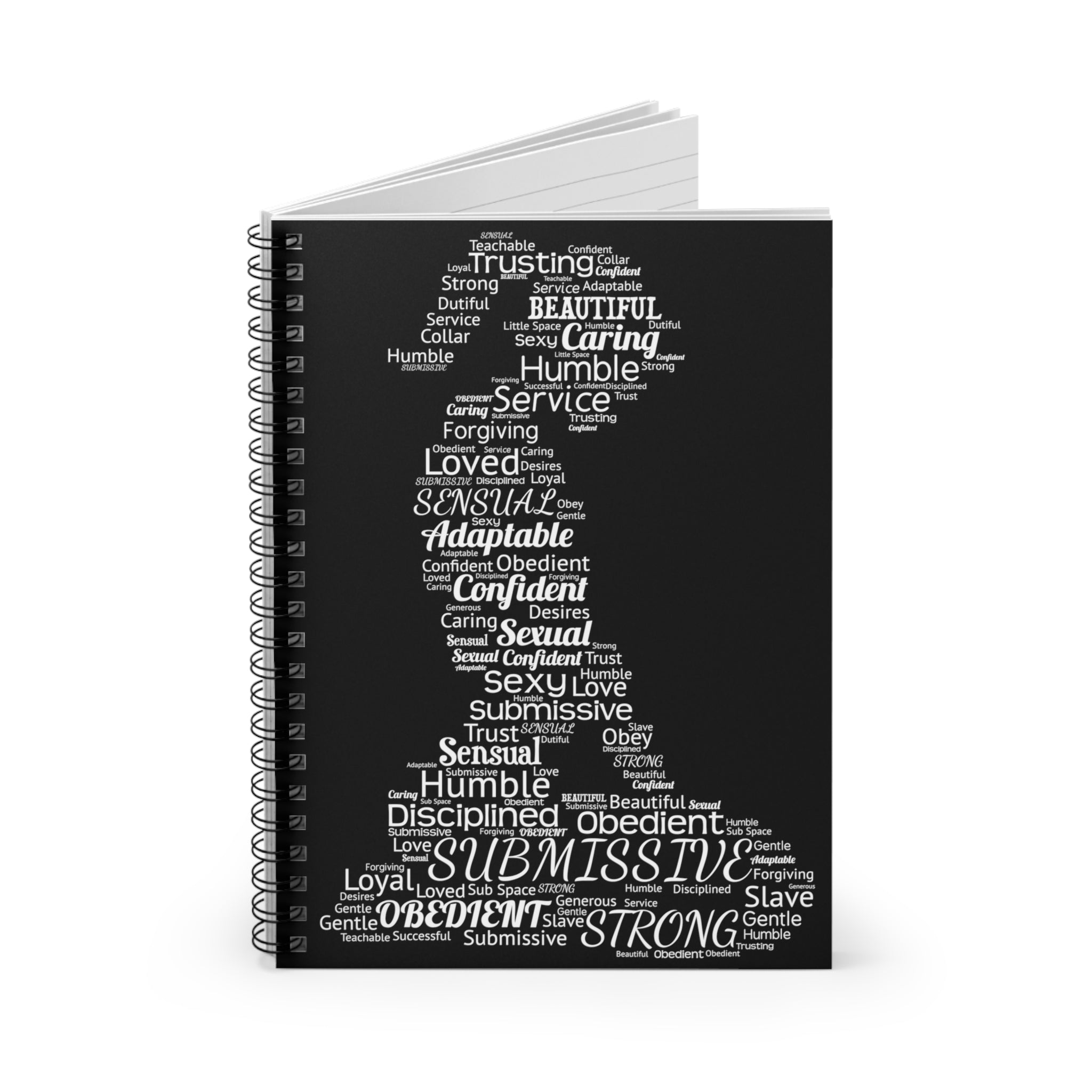 Submissive's Word Art Journal Spiral Notebook – Captive Collars