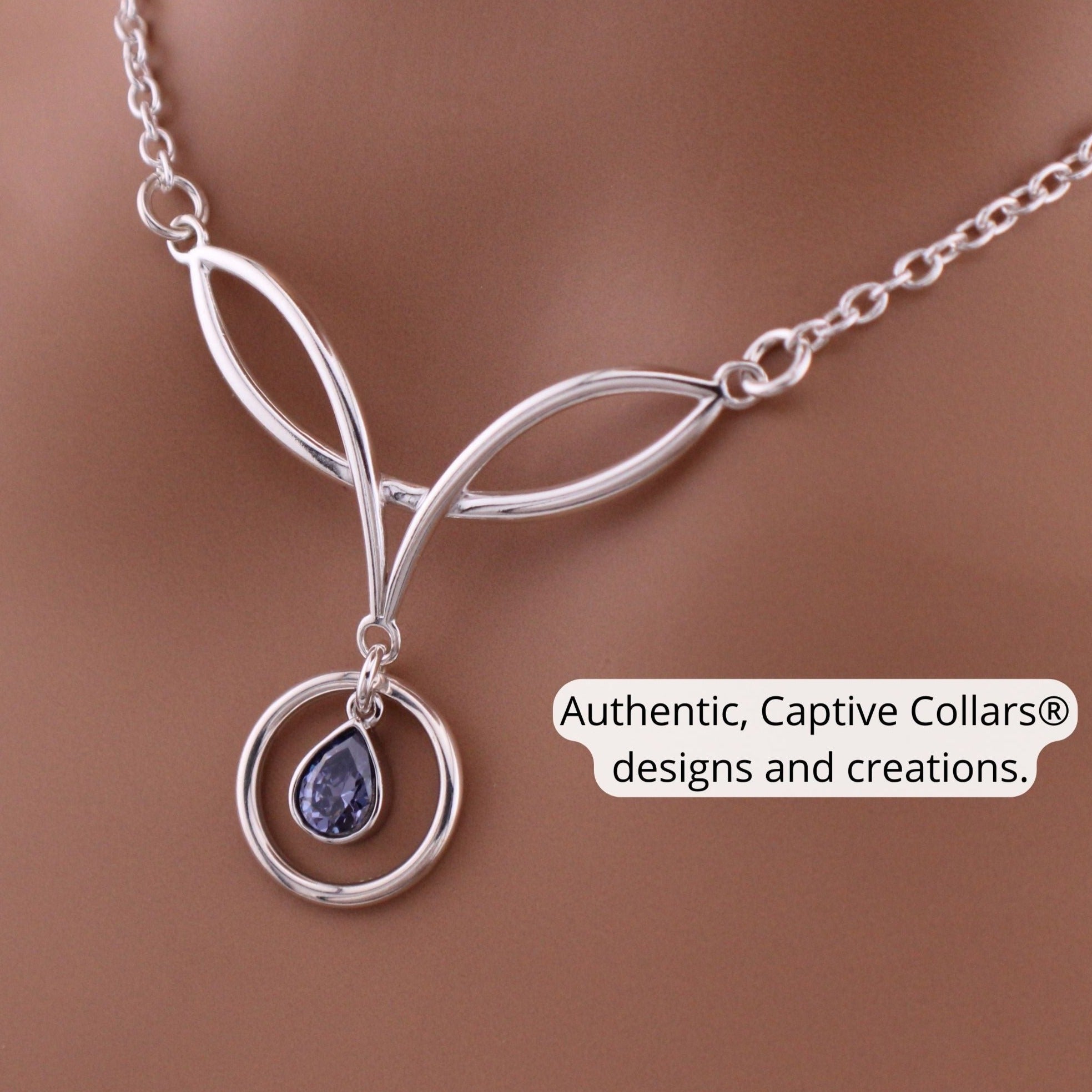 Submissive Collar , Celtic Trinity Gemstone Necklace, Sterling Silver ...