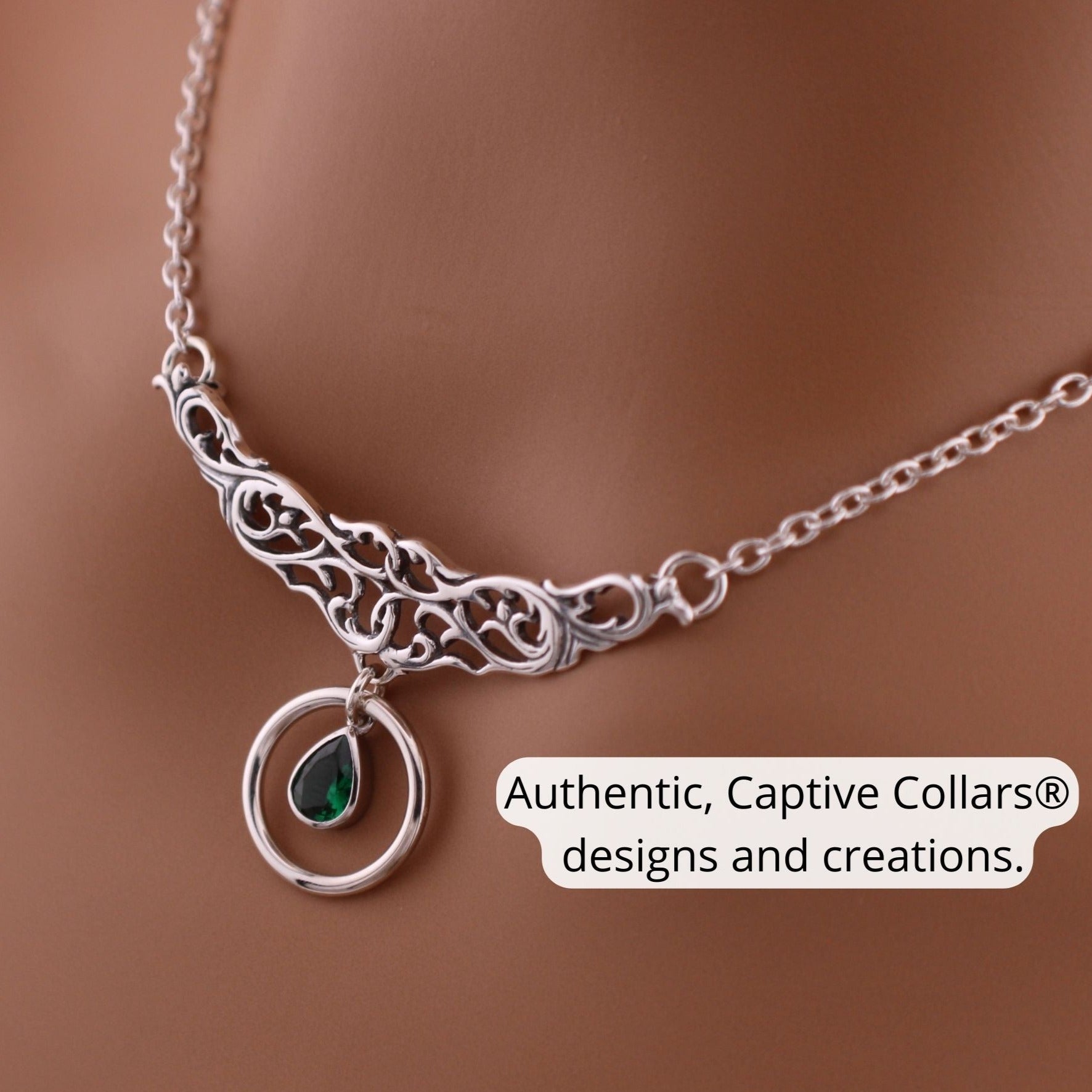 Sterling Silver Day Collar, Celtic Gemstone Sub Collar – Captive Collars