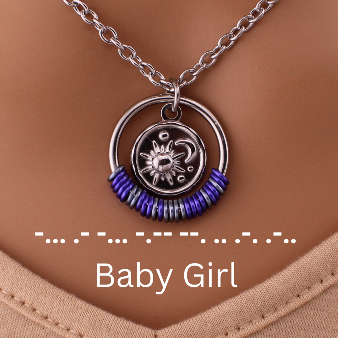 BDSM Morse Code Submissive Collar Moon Sun and Stars – Captive Collars