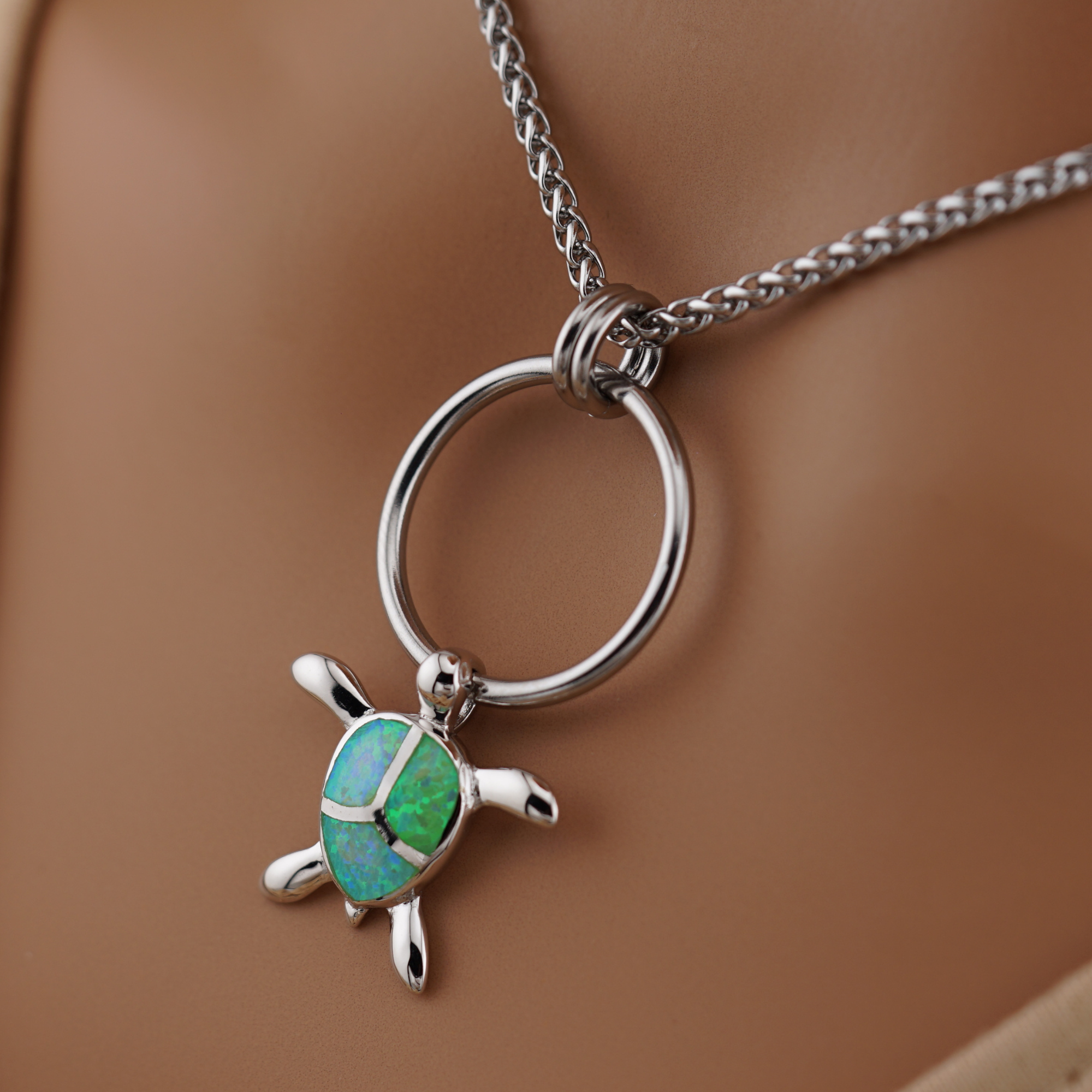 Sea Turtle Opal Submissive Necklace Collar – Captive Collars