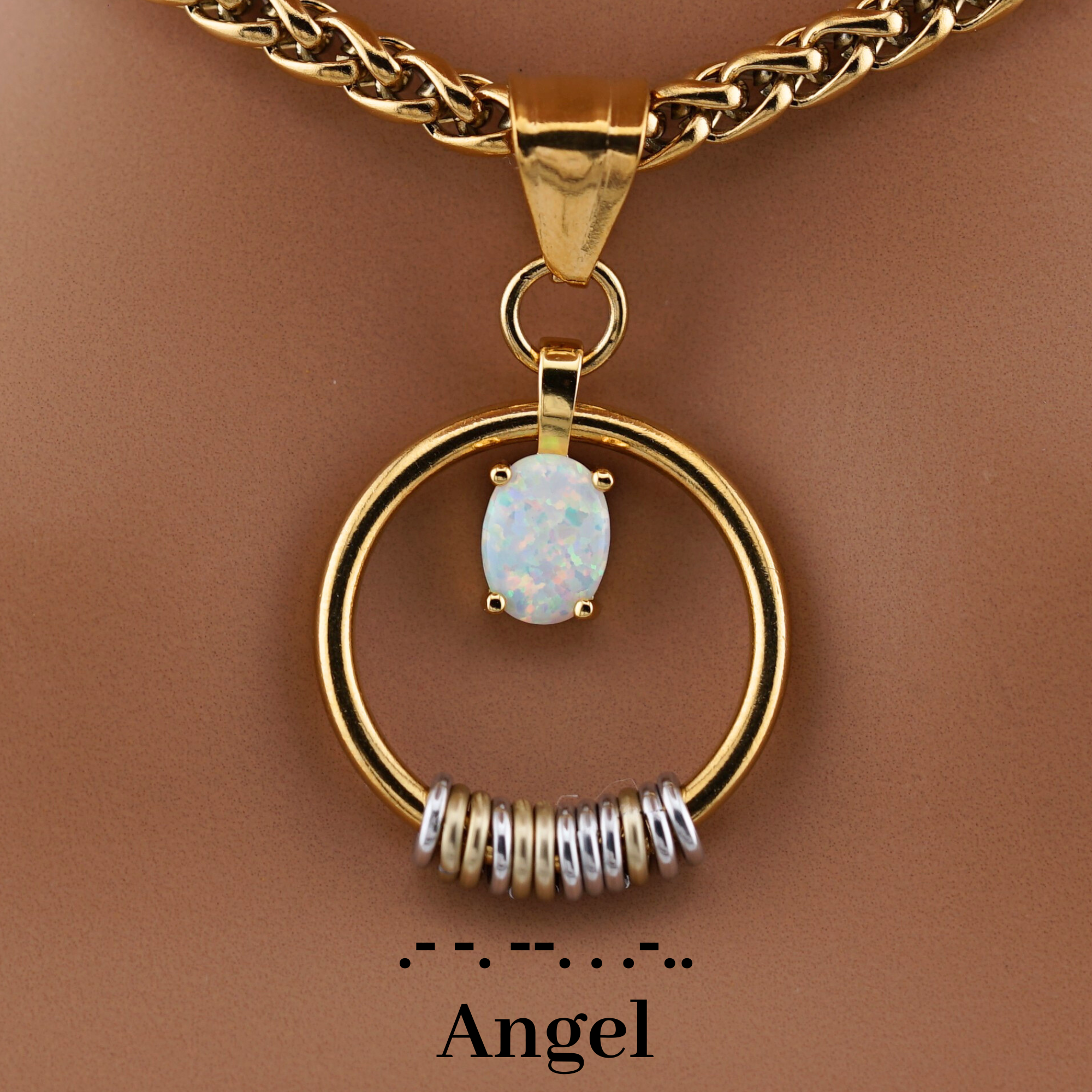 Submissive Morse Code Day Collar – Hidden Message BDSM O-Ring with Opal ...