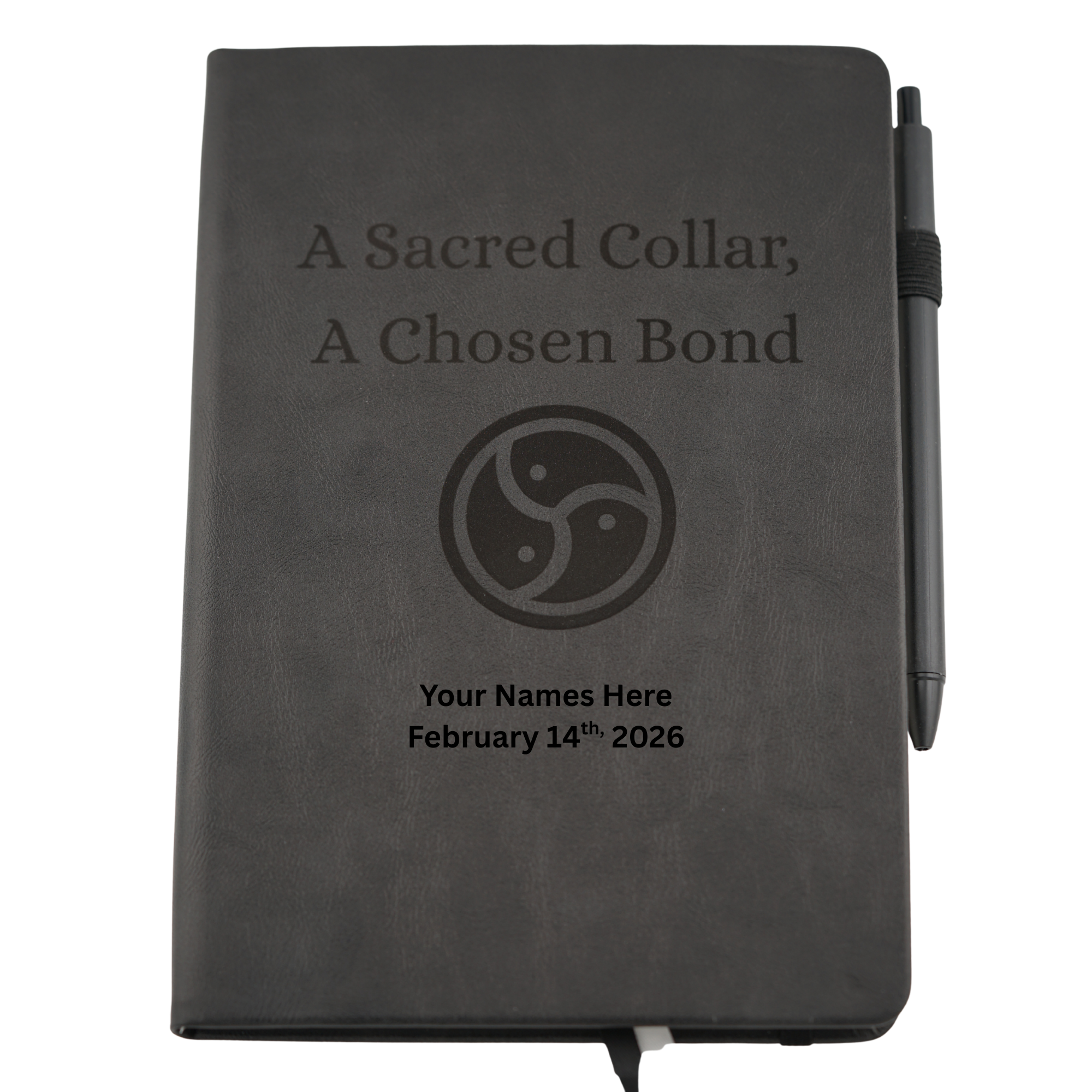 A Sacred Collar, A Chosen Bond - Personalized Leather Guest Book for a ...