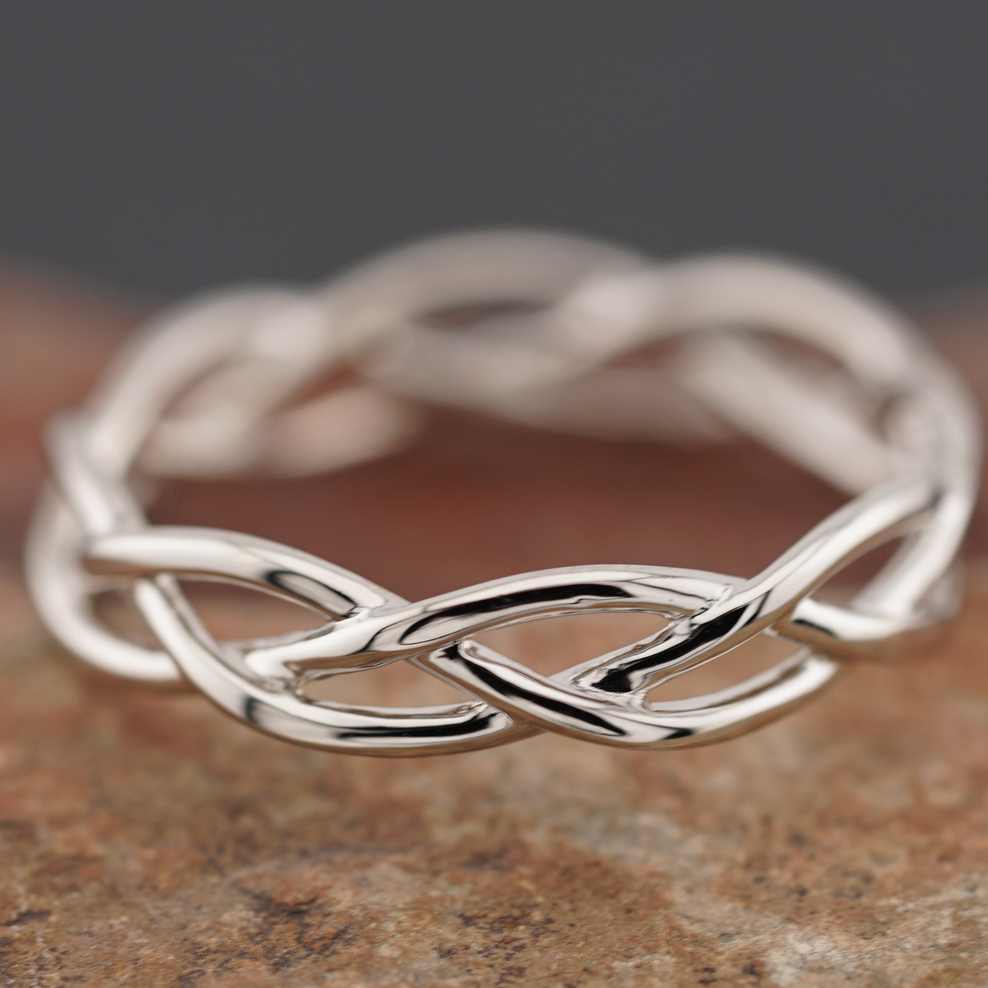 Sterling Silver Braided Ring – Captive Collars