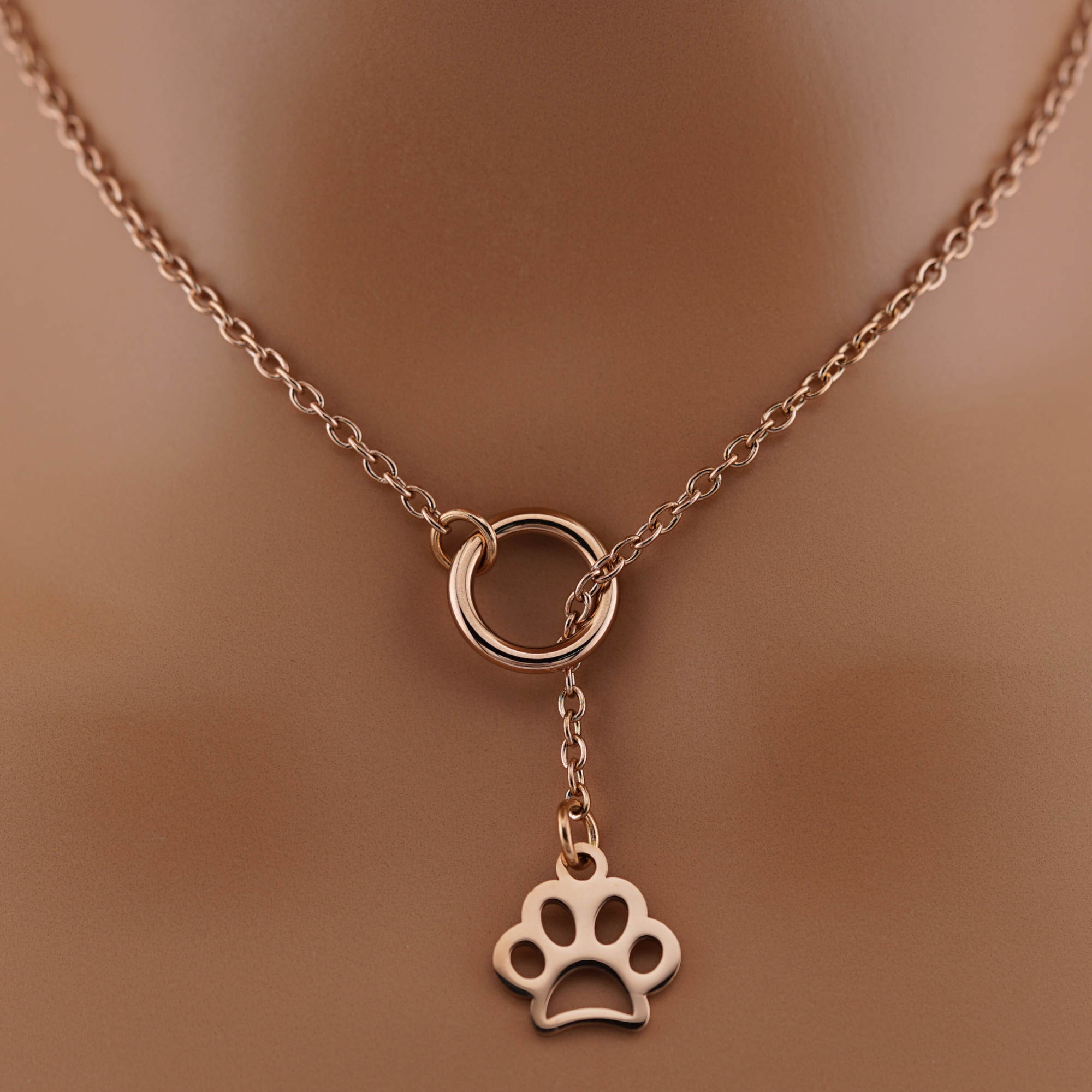 Rose Gold Lariat Collar - Pet Play – Captive Collars