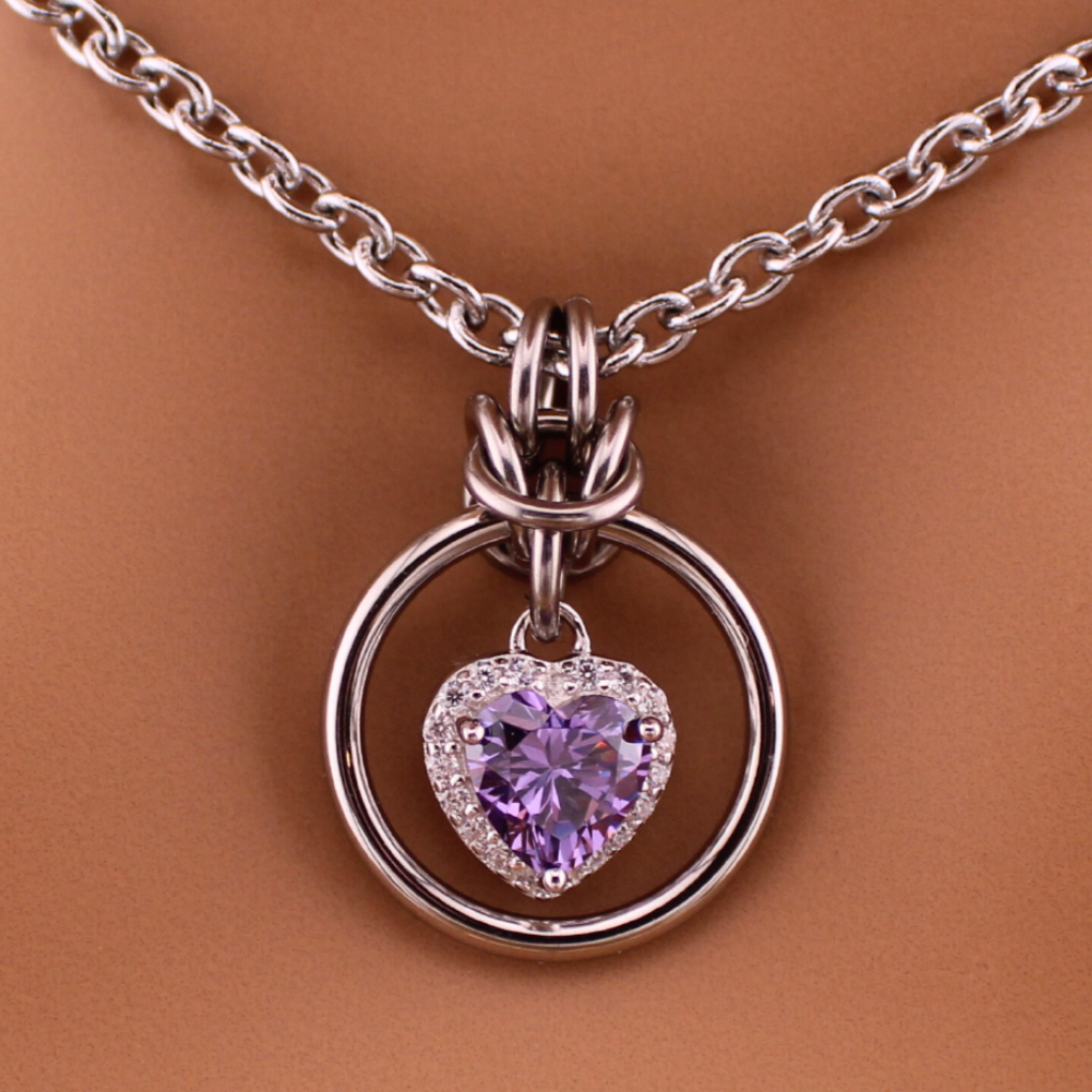 Amethyst Heart Submissive Day Collar – Captive Collars