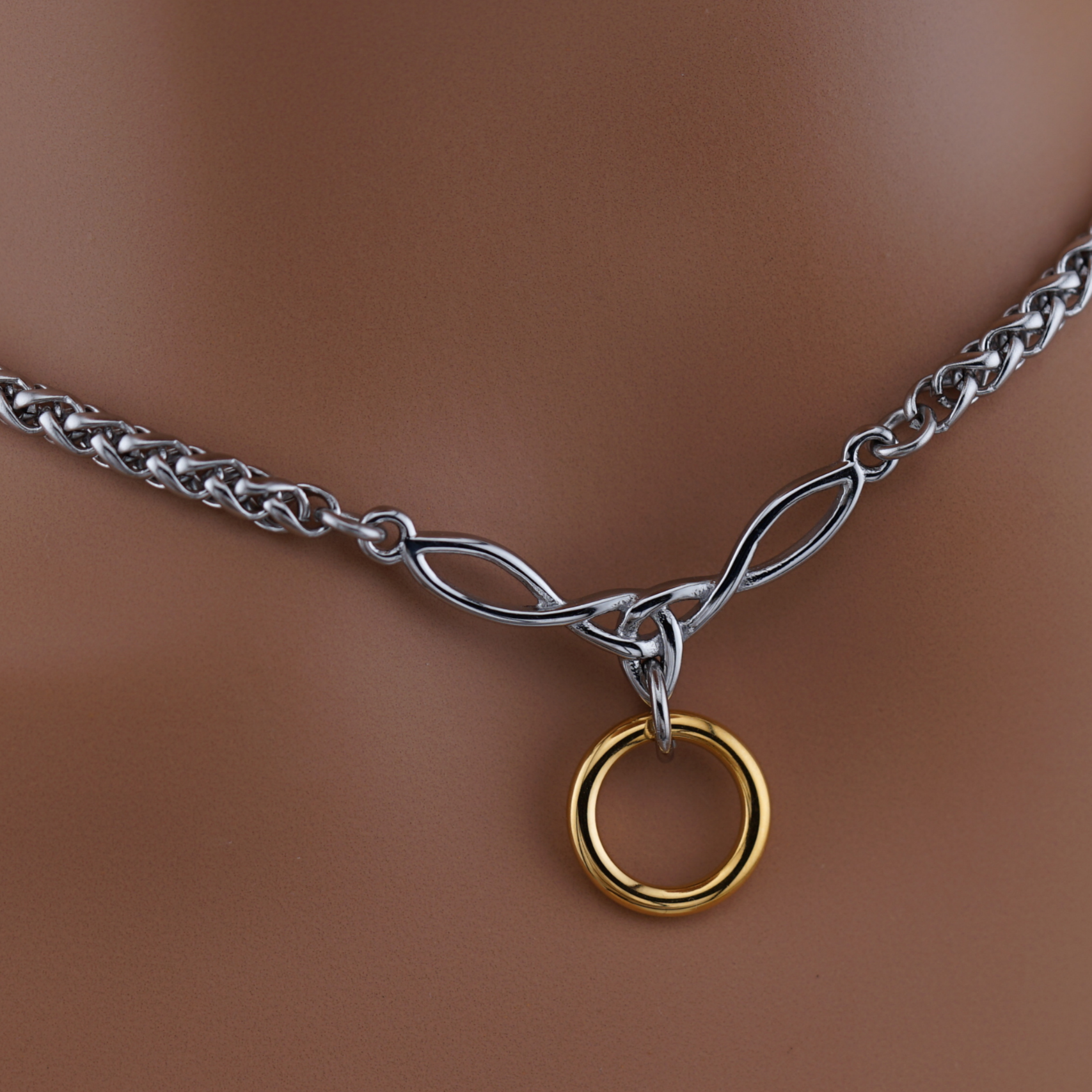 Submissive Collar, Celtic Knot with Chainmaille Accents, 24/7 Wear ...