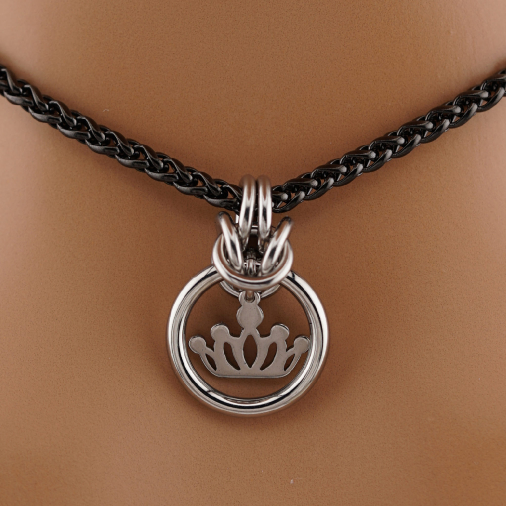 Submissive Day Collar – Stainless Steel O-Ring with Princess Crown ...