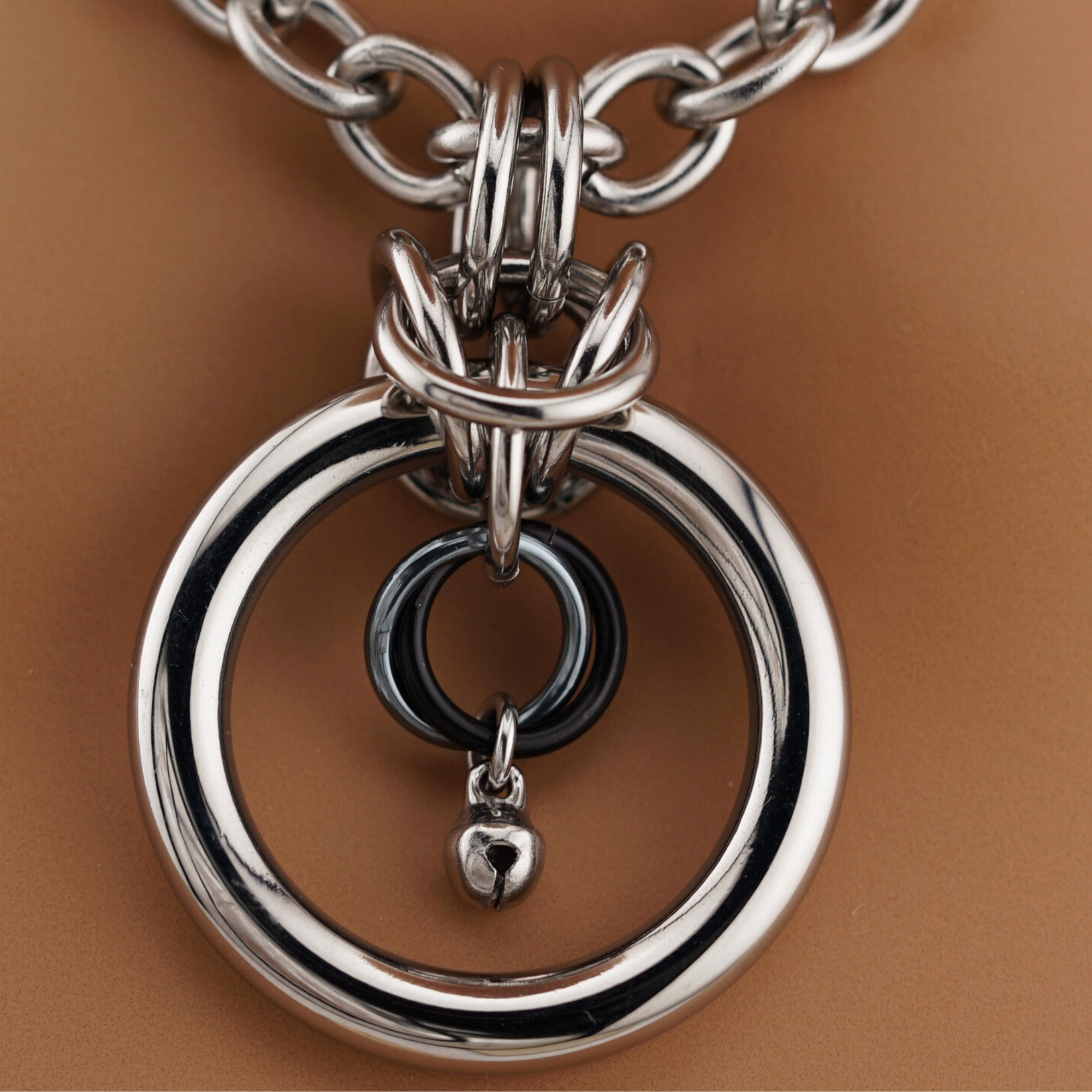 Bell O-Ring BDSM Collar – Stainless Steel Sub Collar – Captive Collars