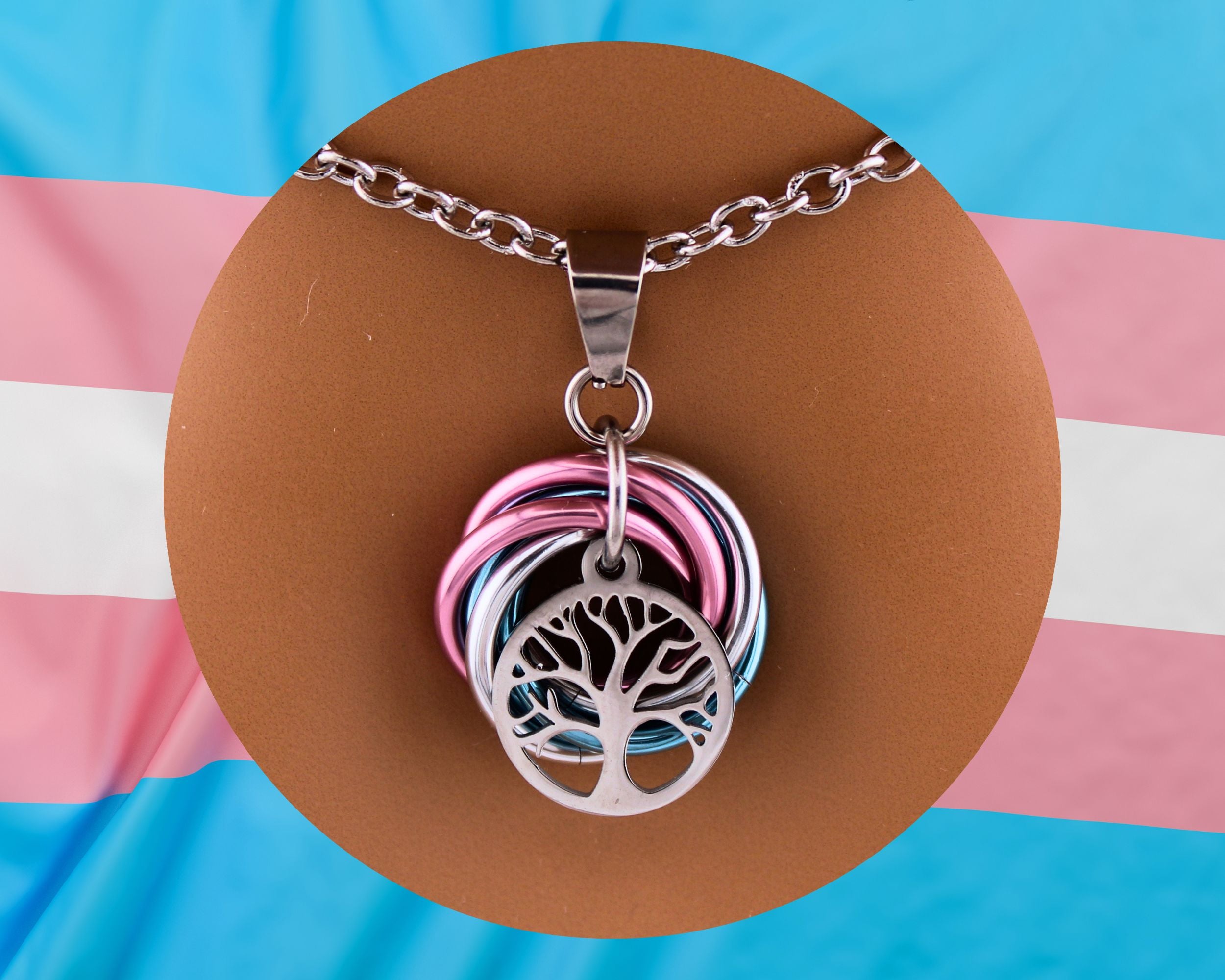 Transgender Tree of Life Necklace - LGBTQ Pride Jewelry – Captive Collars
