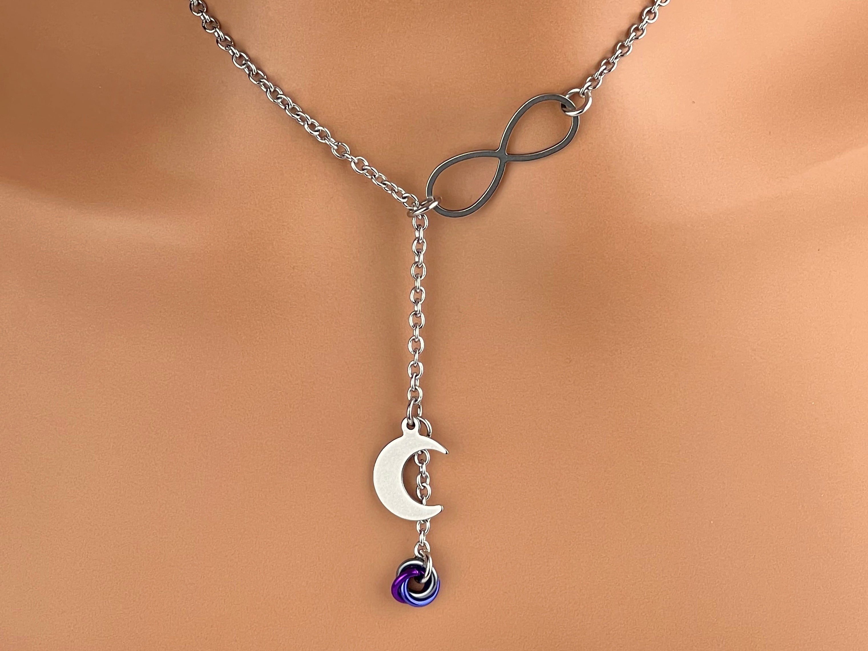 Infinity Lariat Necklace, BDSM Jewelry, Sub Collar – Captive Collars